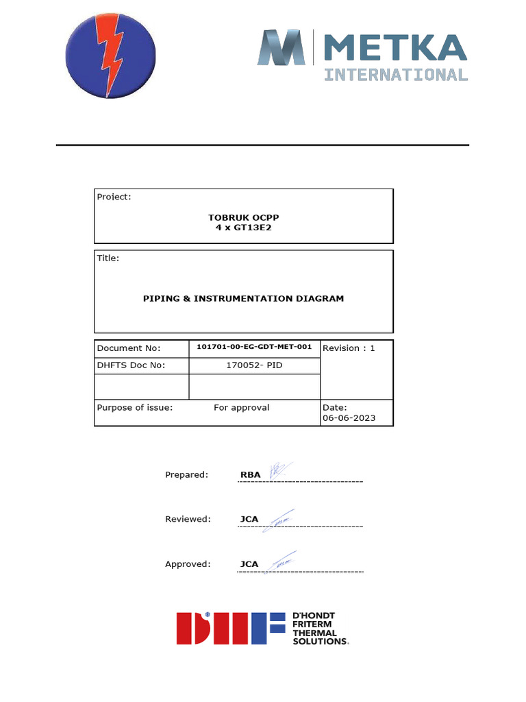 101701-20-PG-MDD-DTS-001 - 170052 PID Rev1 | PDF | Manufactured Goods | Gas Technologies