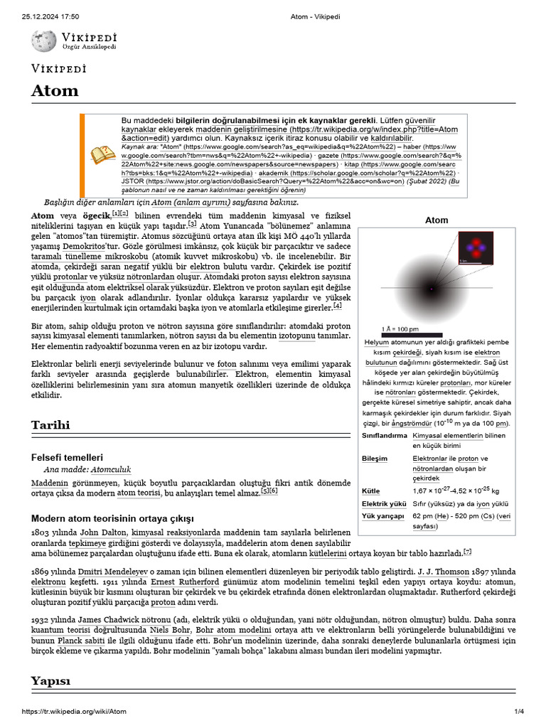 Atom - Vikipedi | PDF