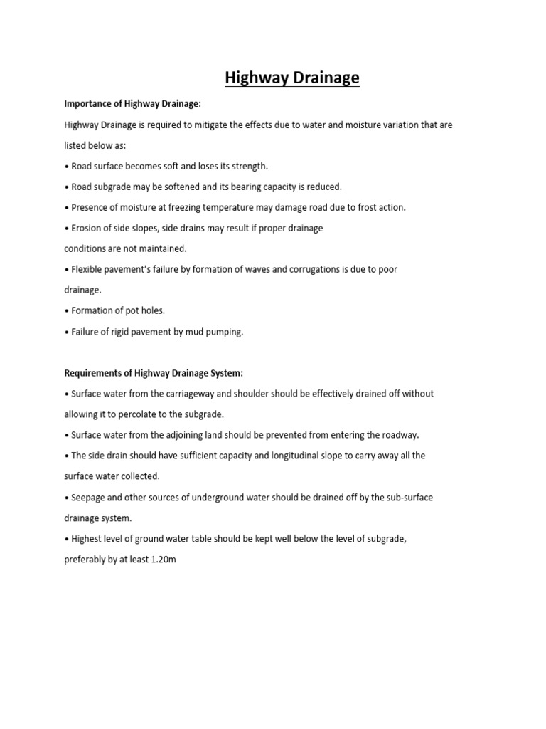 Essential Guide to Highway Drainage | PDF | Road | Drainage