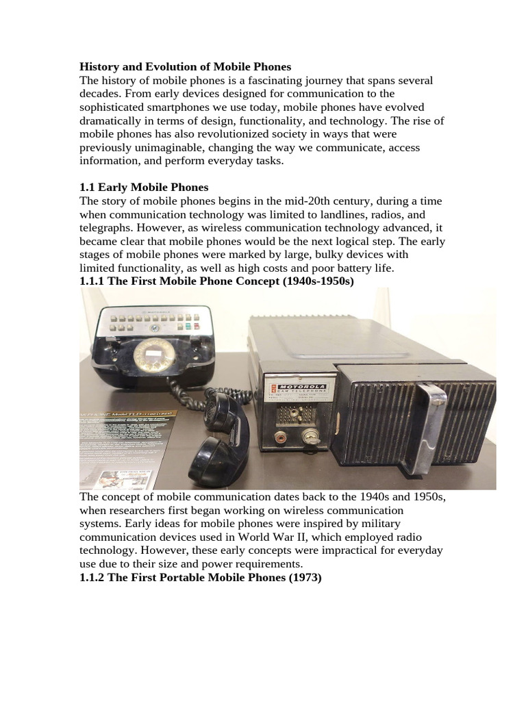 History and Evolution of Mobile Phones | PDF | Smartphone | I Phone