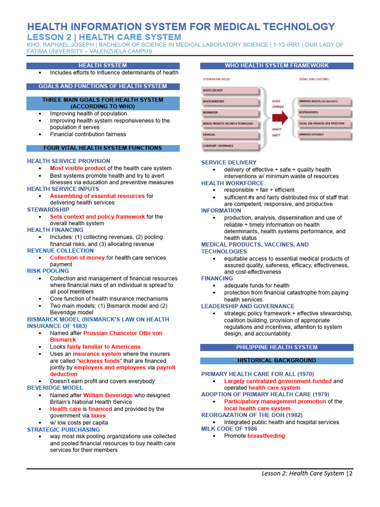 2 - HEALTH CARE SYSTEM | PDF | Health System | Health Care
