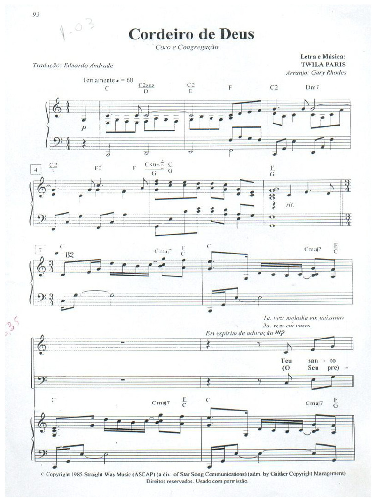 Cordeiro de Deus - Coral | PDF