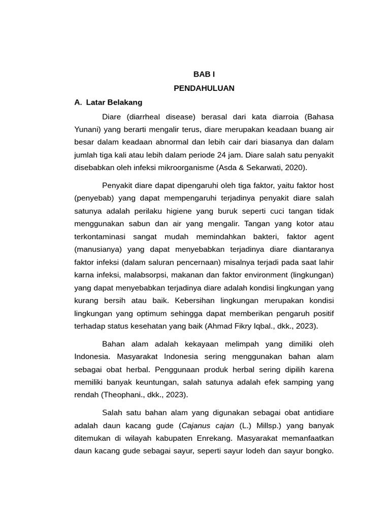 Efek Antidiare Daun Kacang Gude | PDF