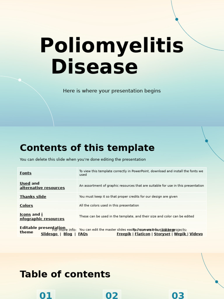 Poliomyelitis Disease by Slidesgo | PDF | Medical Diagnosis | Chronic Condition