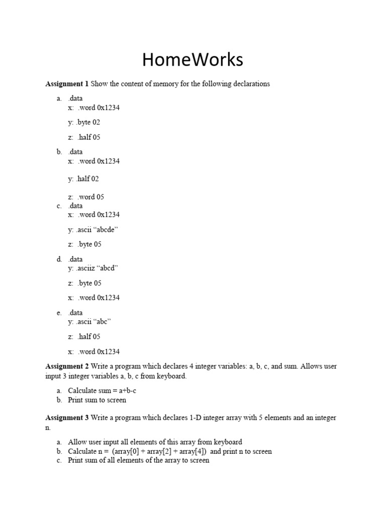 Homework Chapter 7 | PDF