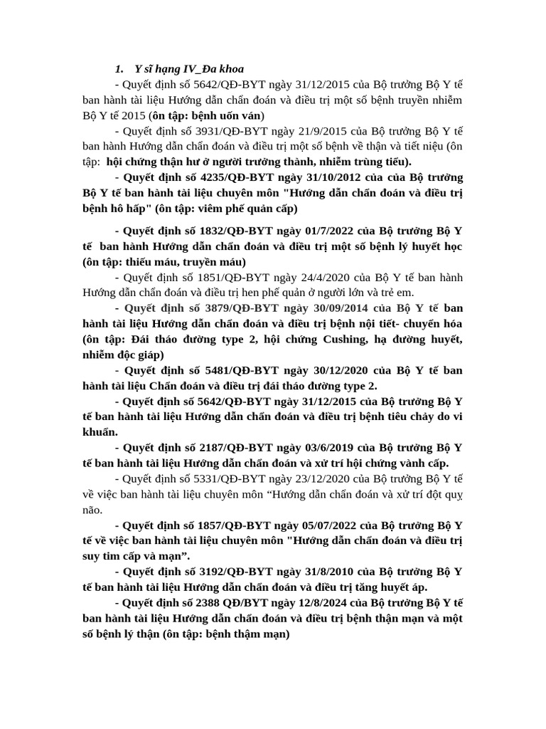 Y Sĩ H NG IV - Đa Khoa | PDF