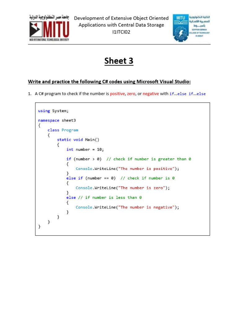 C# Programming Practice Exercises | PDF