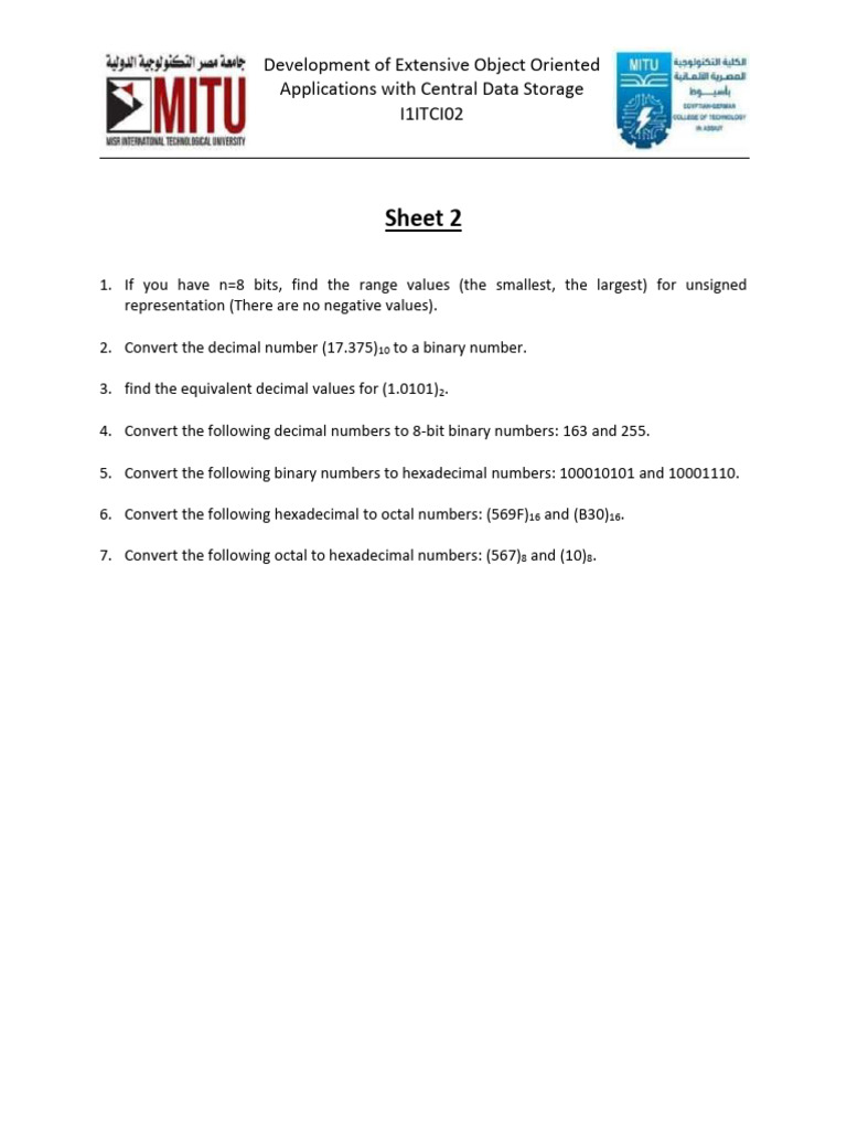 1st_ITEC_IT_C#_Sheet_2 | PDF