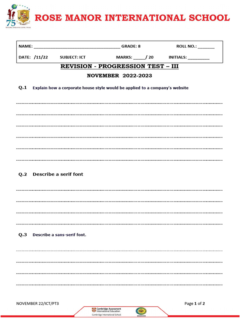 Grade8 Revision Ict Pt3!22!23 | PDF