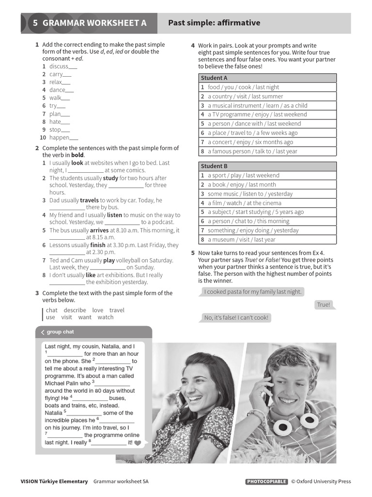 Vision Turkiye Elem Gram Worksheet A U5 | PDF | Linguistic Morphology | Linguistics