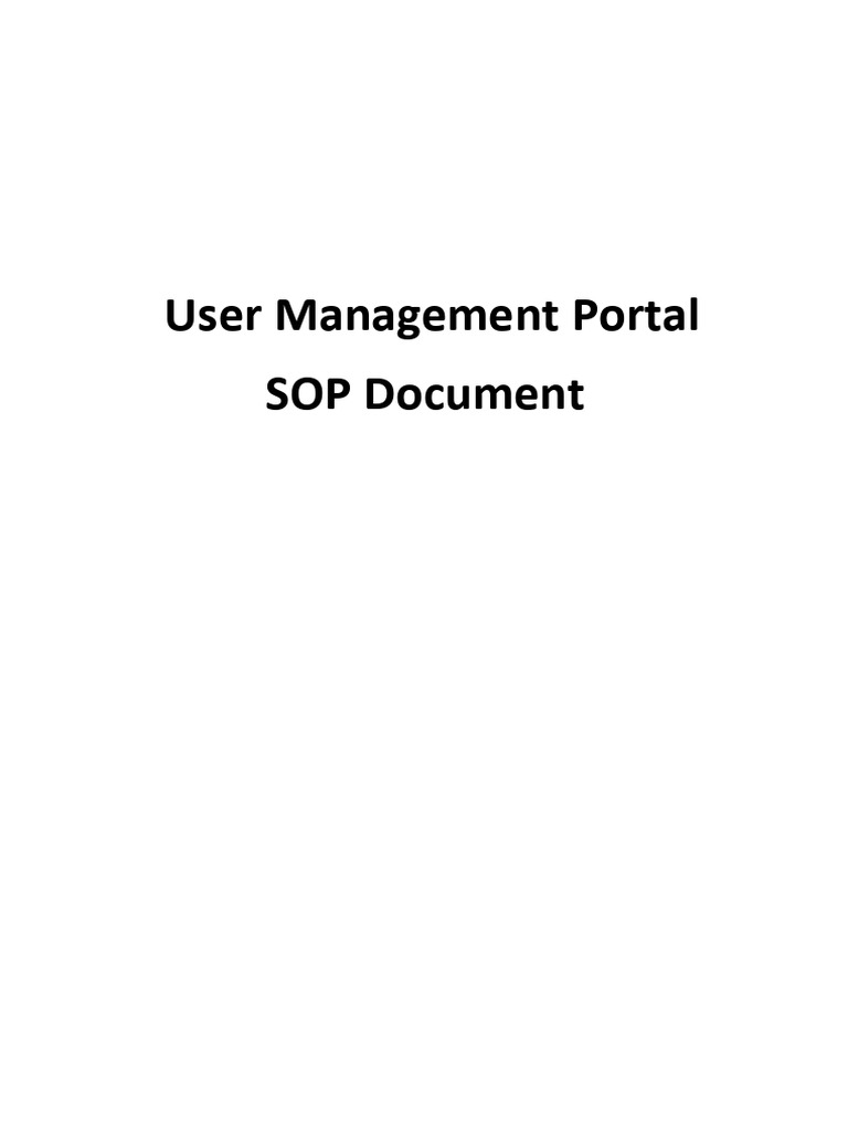 User Management Portal SOP Guide | PDF | Security Technology | Security ...