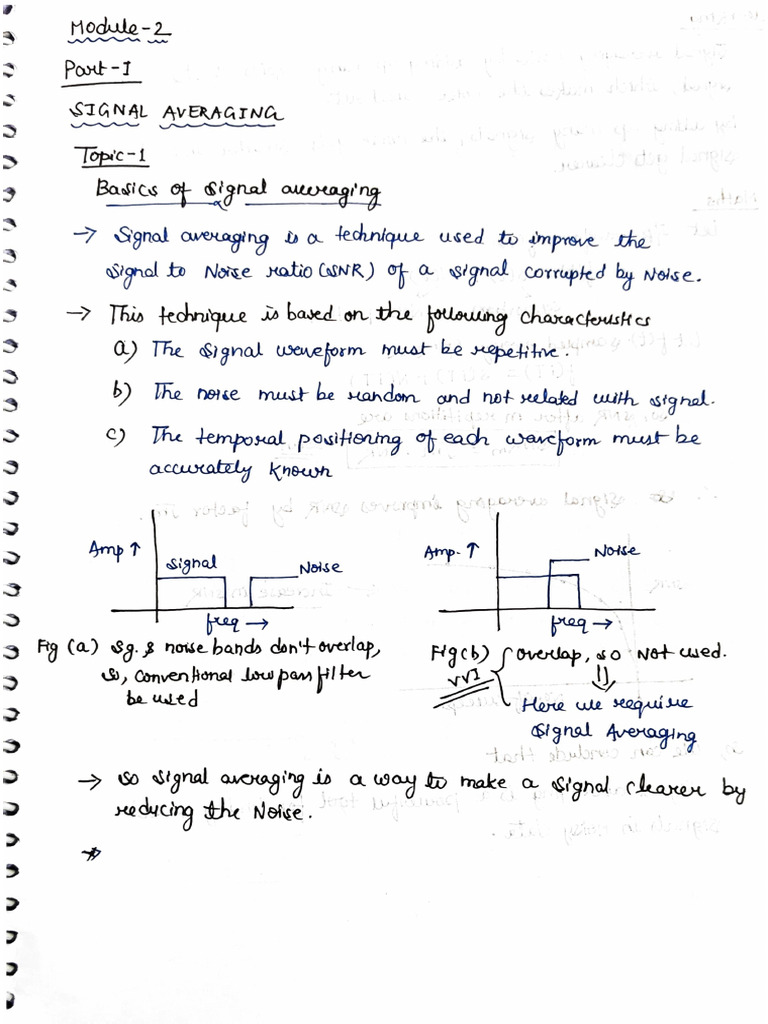 BSP Mod-2 Part-1 Signal Averaging Sem-6 | PDF