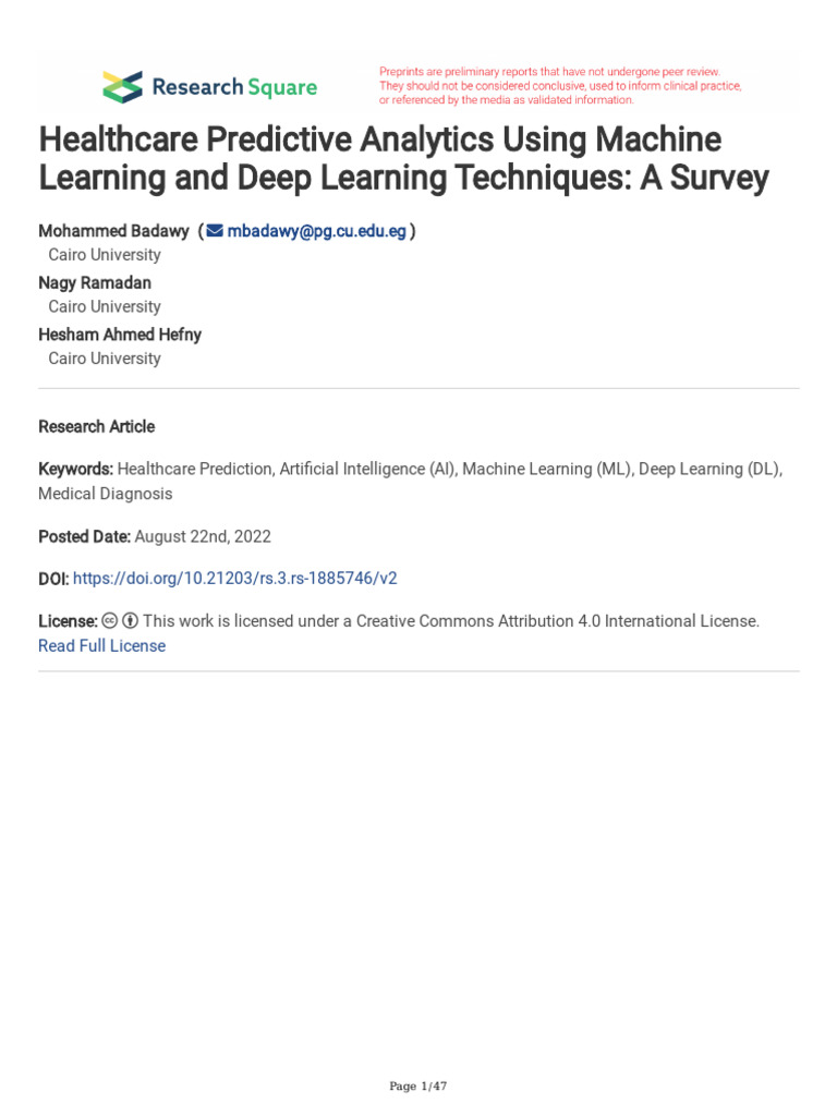 predictive health analytics | PDF | Support Vector Machine | Machine ... predictive health analytics | PDF | Support Vector Machine | Machine ...