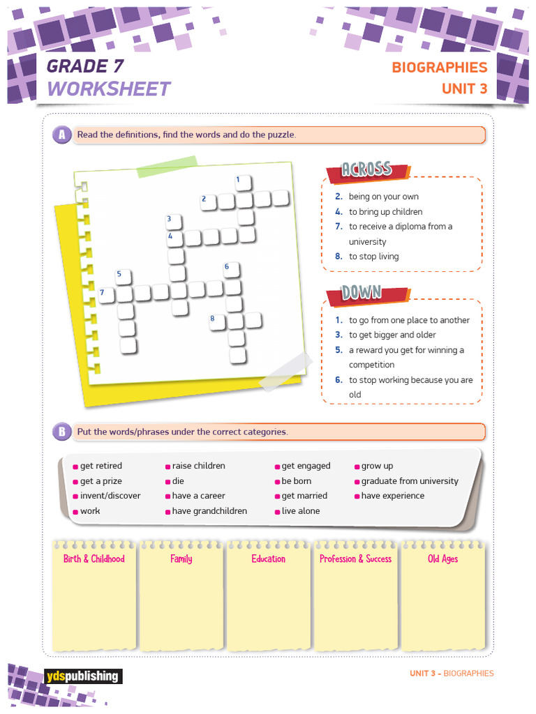 Grade 7 Online Worksheet Unit 3 | PDF | Syntax | Grammar