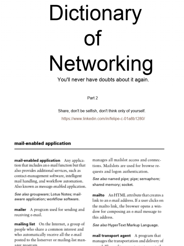 Networking Dictionary II | PDF | Random Access Memory | Cpu Cache