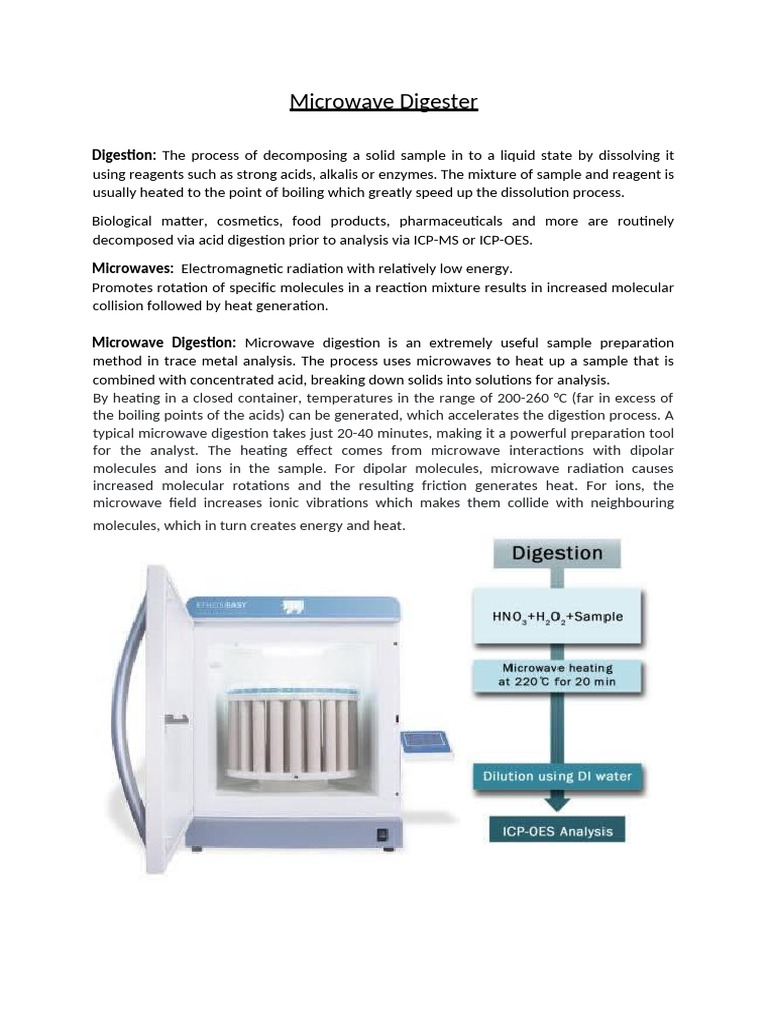 Microwave Digester - CHE 3214 | PDF
