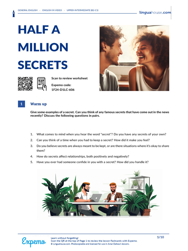 Half A Million Secrets British English Teacher B2 C1 | PDF