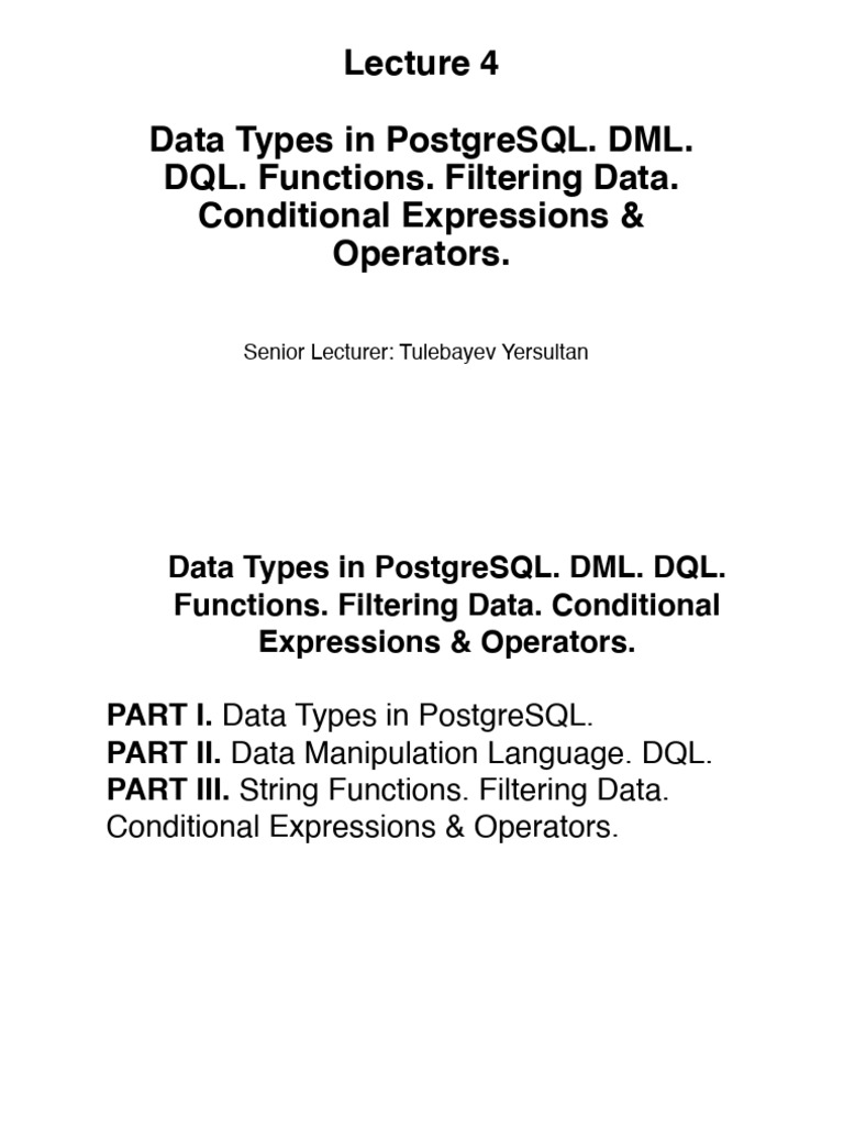 Lecture 4 | PDF | Boolean Data Type | Data Type Lecture 4 | PDF | Boolean Data Type | Data Type