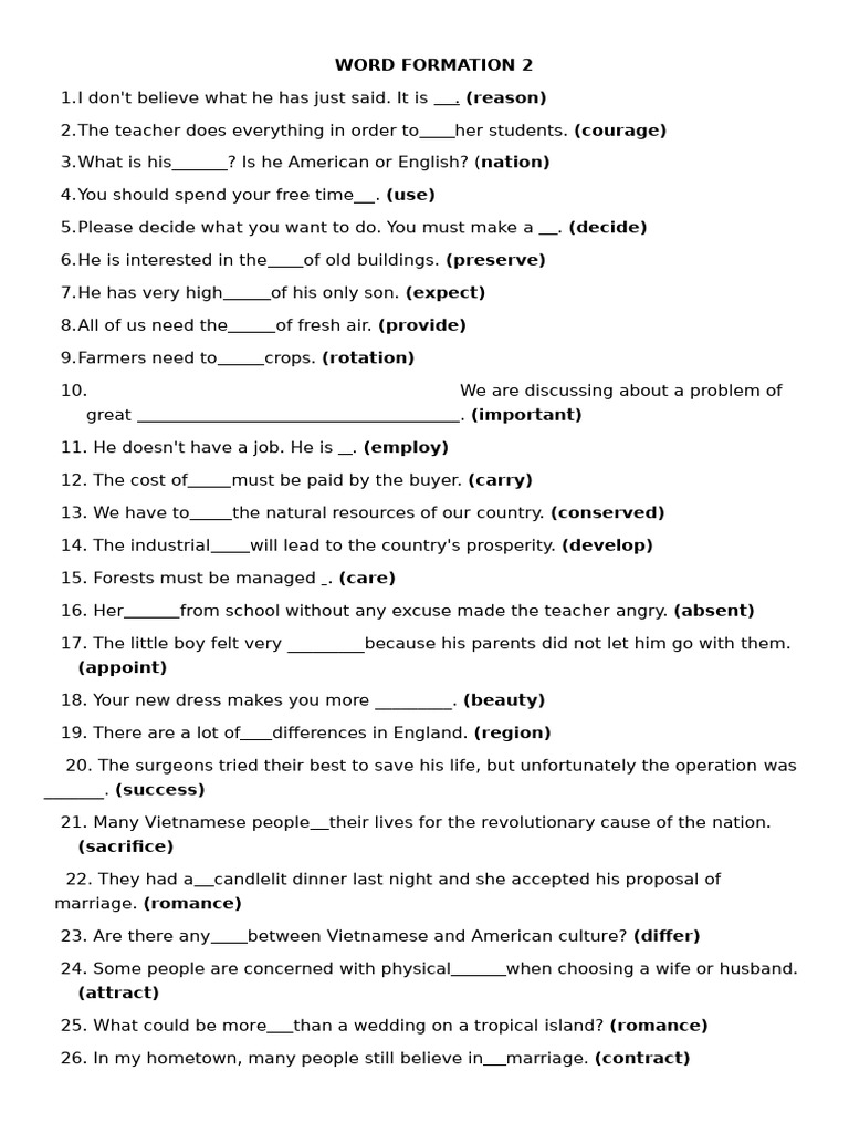 WORD FORM 2 | PDF