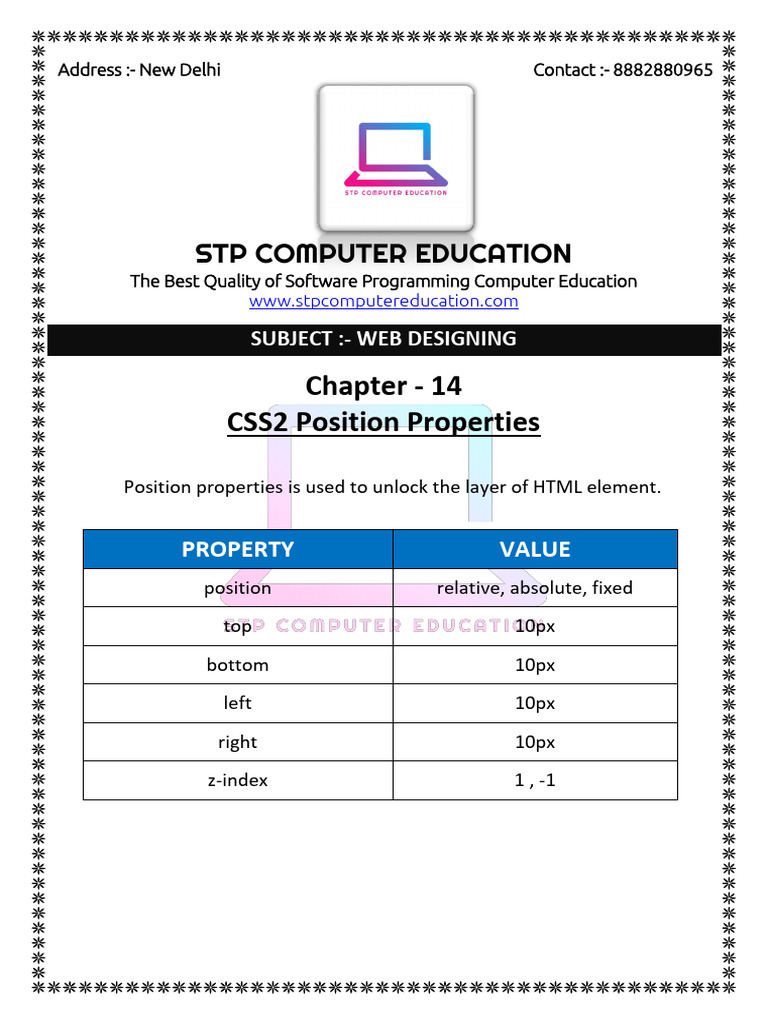 CSS2 Positioning Guide | PDF