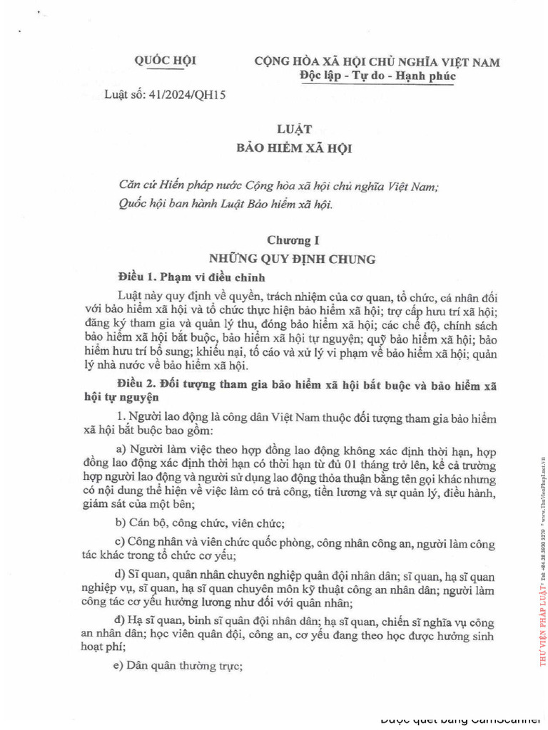 Luat BHXH So 41-2024 Da Ky | PDF