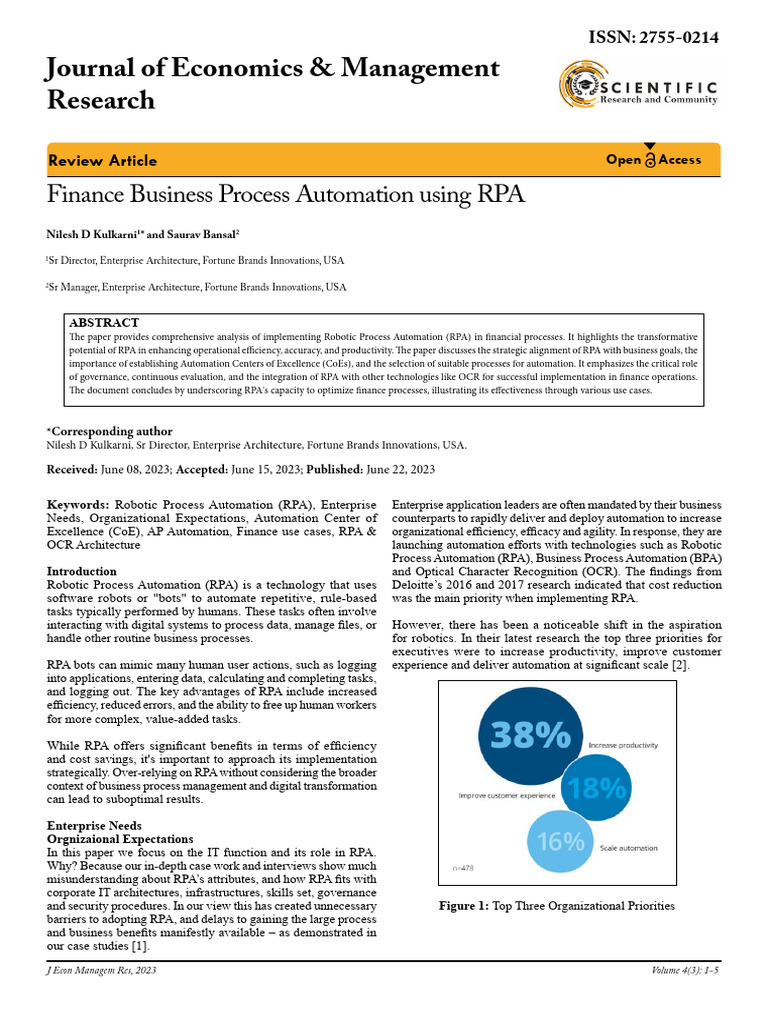 Finance_Business_Process_Automation_using_RPA | PDF | Agile Software ...