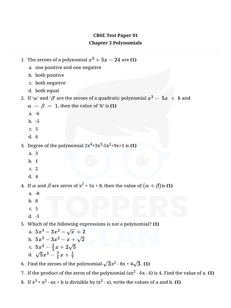 173488417 | PDF | Polynomial | Zero Of A Function