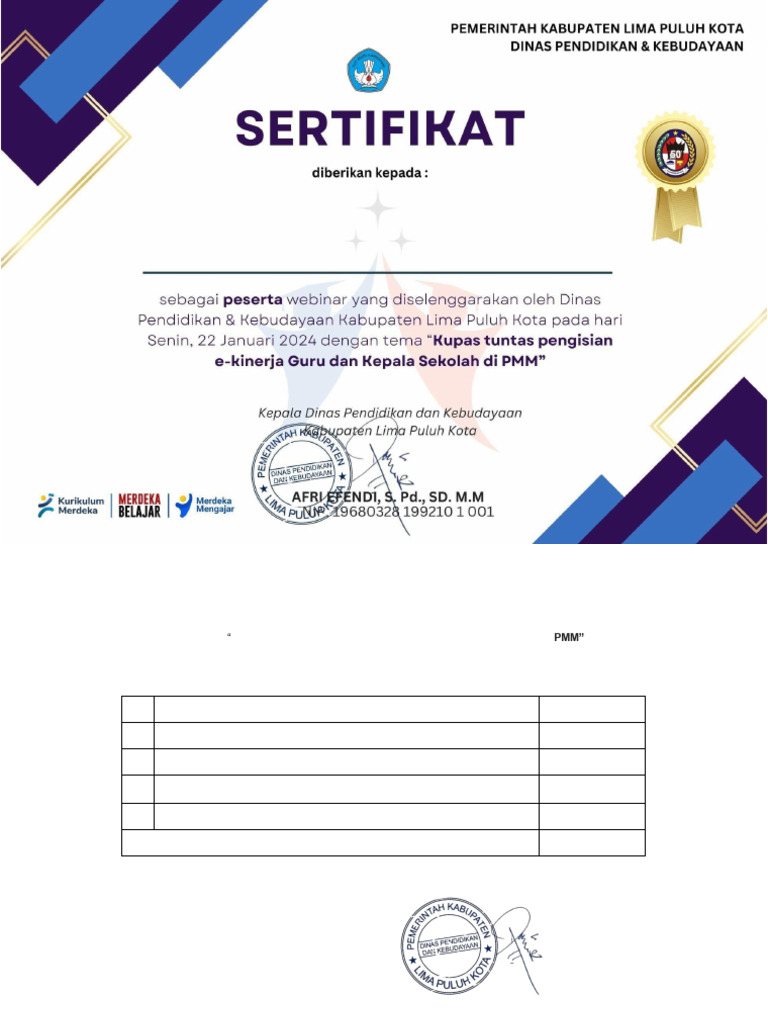 Sertifikat - Dian 2 BLM 4 Poin | PDF