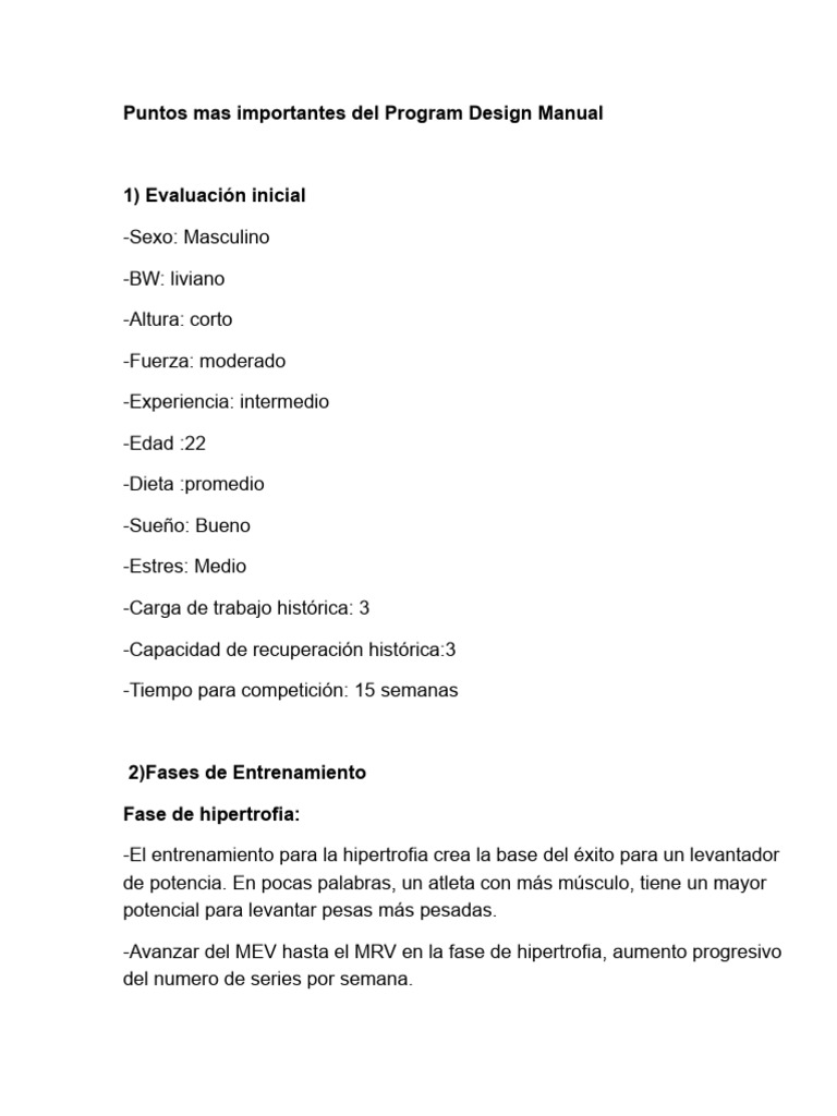 Programa chad wesley.rtf | PDF | Entrenamiento de fuerza | Ejercicio físico