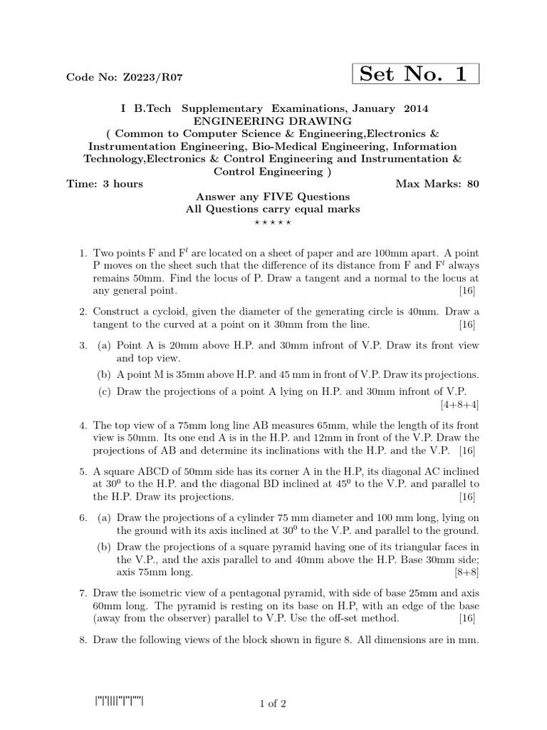 R-7 Engineering Drawing - Jan 2014 | PDF | Angle | Euclidean Geometry