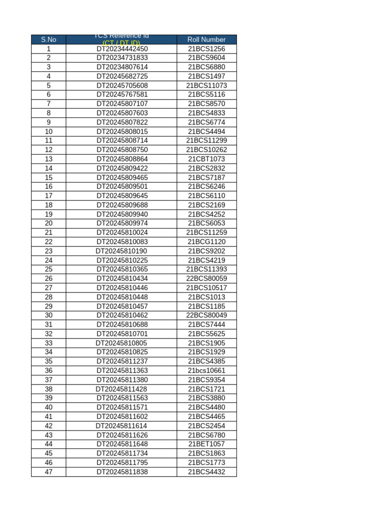 TCS NQT_Student_Info_Template with Test City (1) (1) | PDF