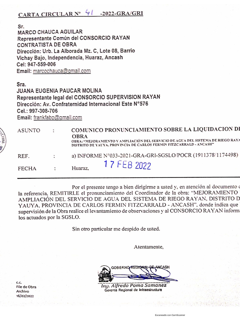 Carta Circular #41-2022-Gra-Gri | PDF