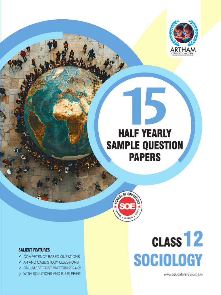 Set of 15 Half Yearly Sample Papers For Class 12 Sociology With ...