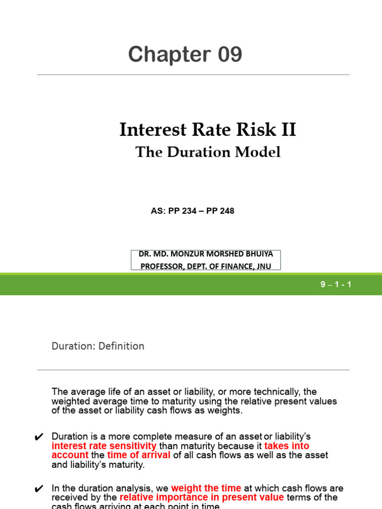 Interest Rate Risk II Duration Model.pptx | PDF | Bond Duration | Present Value