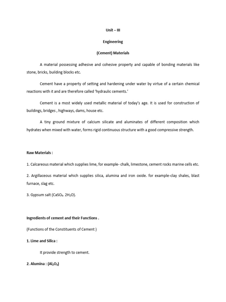 Cement Pdf Cement Lime Material