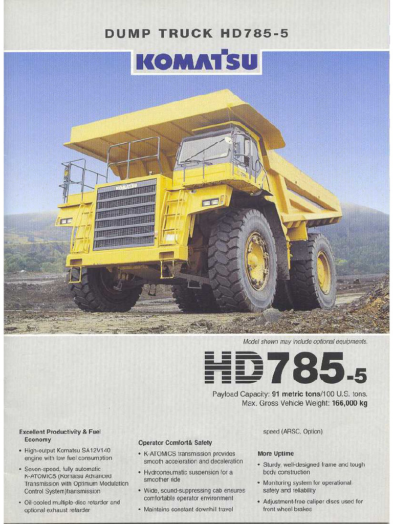 Technical Data Komatsu HD785-5 - Eng | PDF