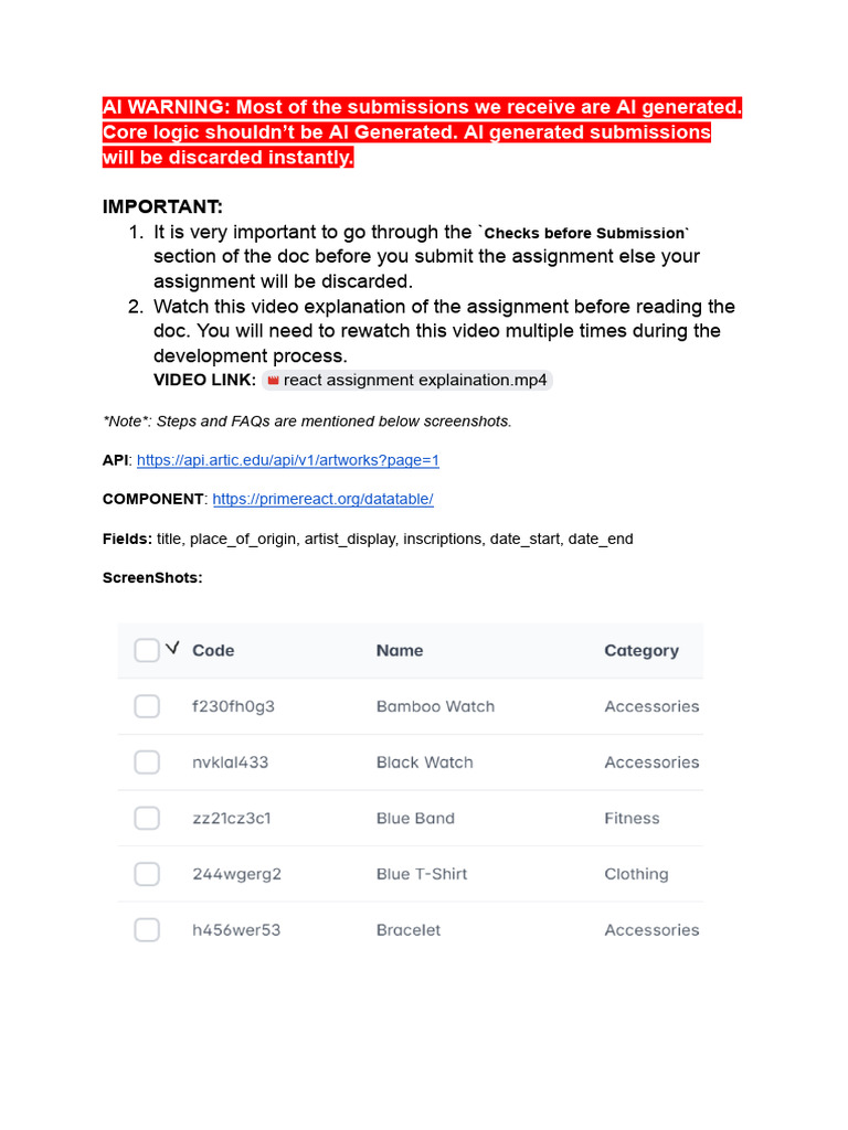 React Internship Assignment | PDF | Information Technology | Computing