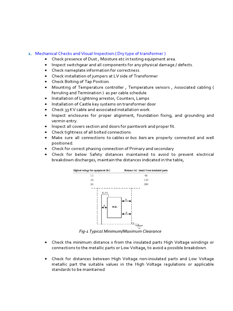 ASS Checklist | PDF | High Voltage | Transformer
