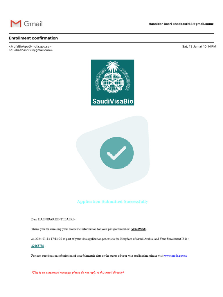 Enrollment Confirmation | PDF