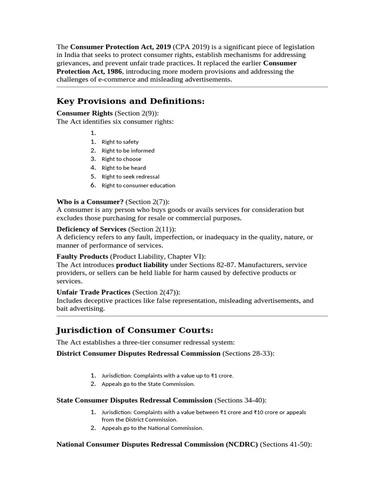 Consumer Protection Act | PDF | Consumer Protection | Product Liability