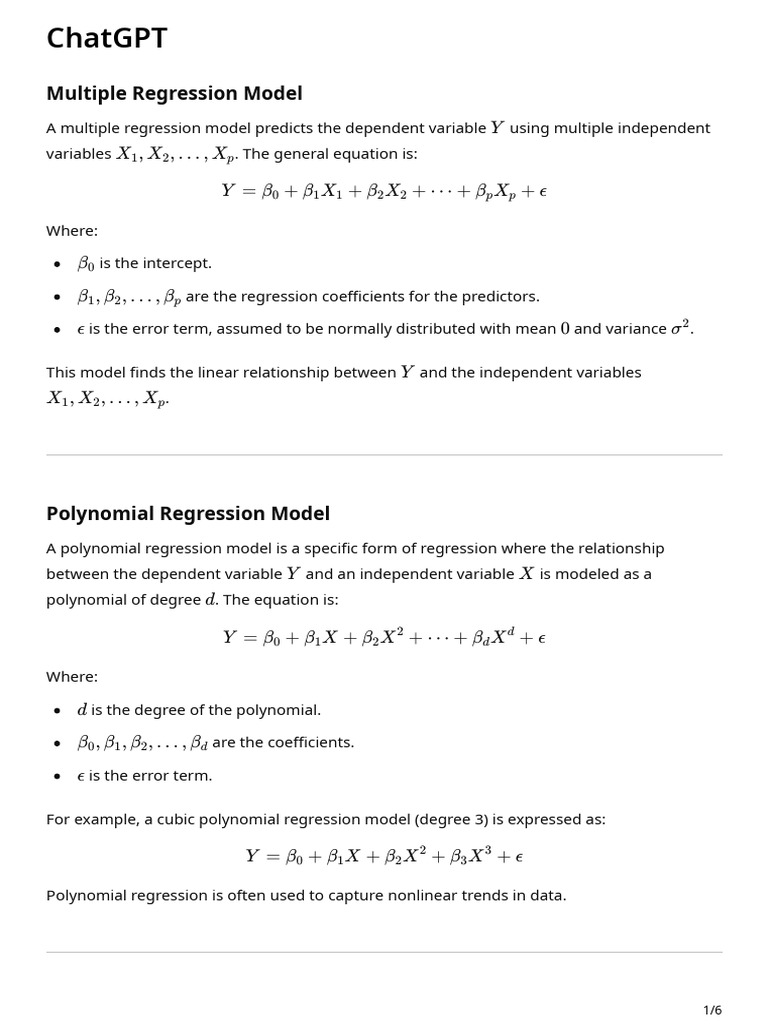 ChatGPT | PDF | Linear Regression | Coefficient Of Determination