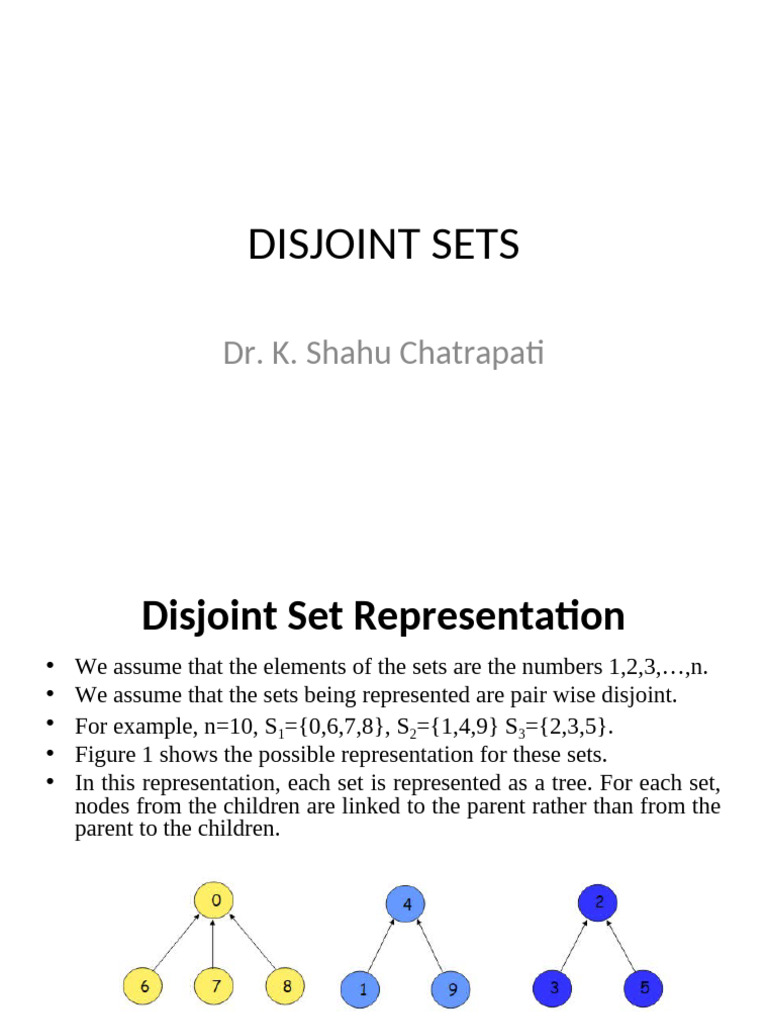 DISJOINT SETS | PDF | Applied Mathematics | Theoretical Computer Science