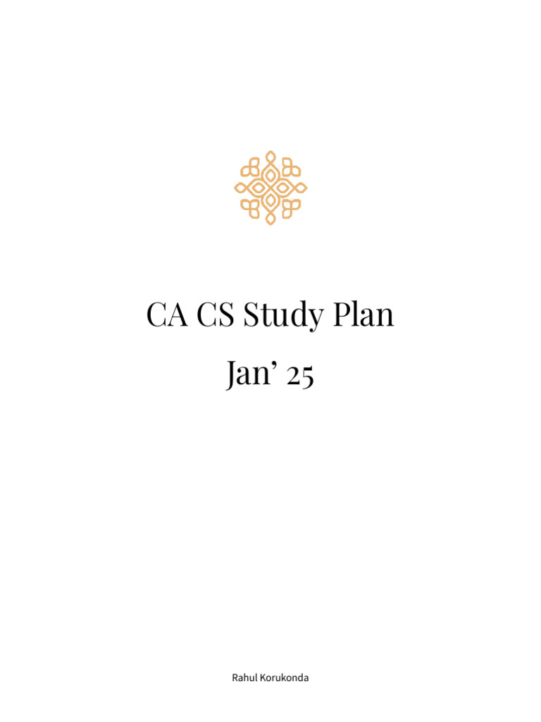 Study Plan | PDF