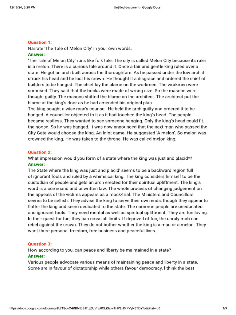 Tale of Melon City | PDF