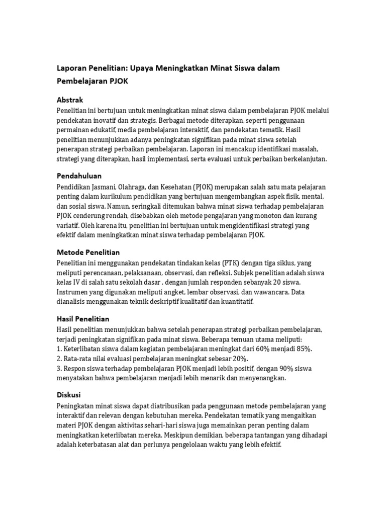 Laporan 20242 PDGK4501 855721276 | PDF