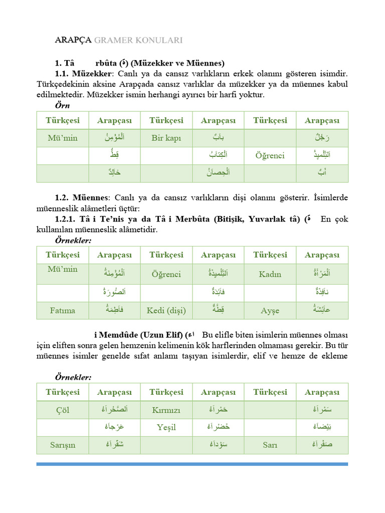 25 Sayfa - arapca11.sYnYf - Gramer | PDF