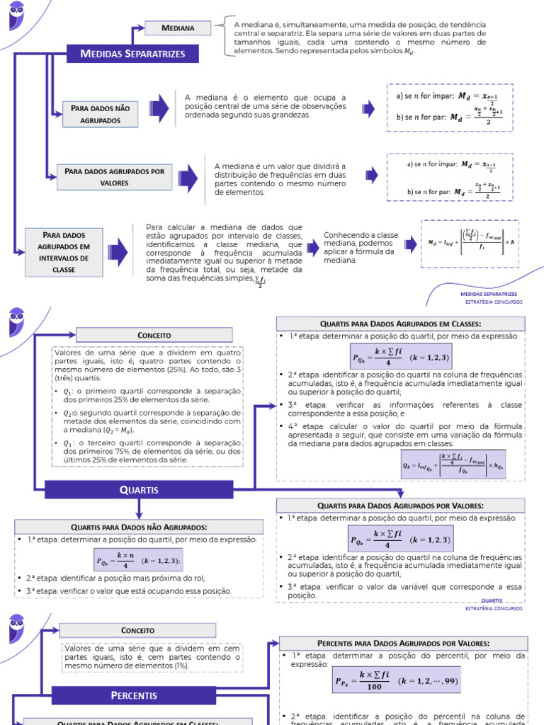 Medidas Separatrizes e Quantis v2 | PDF | Mediana (Estatística ...