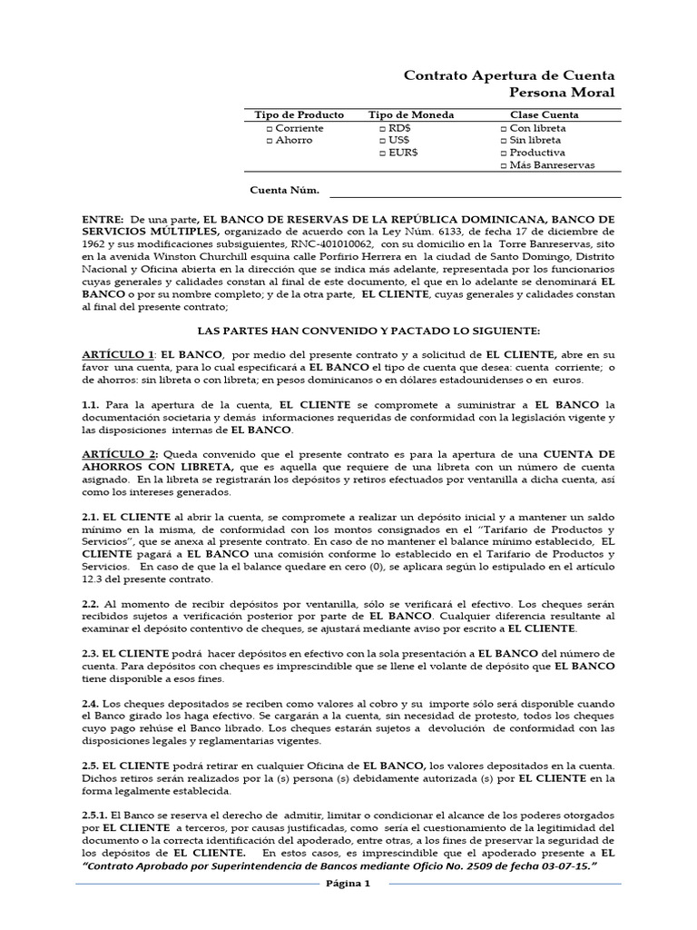 Apertura de Cuenta en Banreservas | PDF | Bancos | Cheque