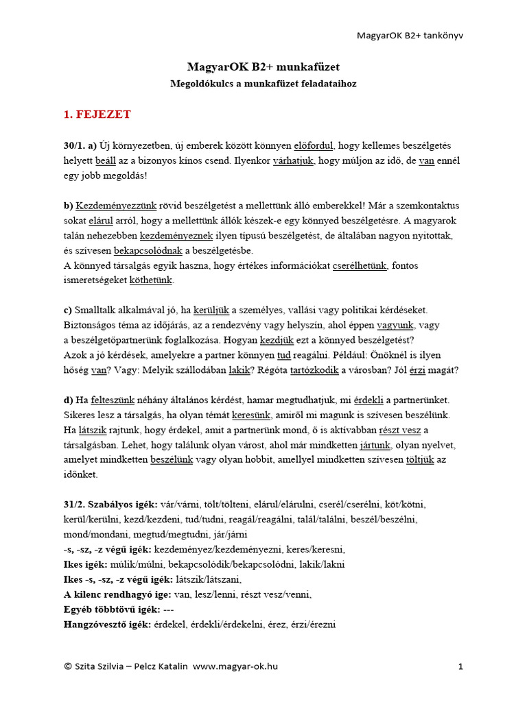 MOK B2 MF Megoldokulcs | PDF