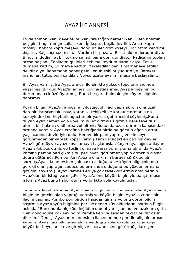 Ayaz i̇le Annesi̇ | PDF